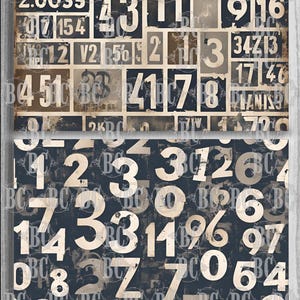 Lost in Numbers Grunge Digital Collection/ Junk Journal Kit/ Printable ...