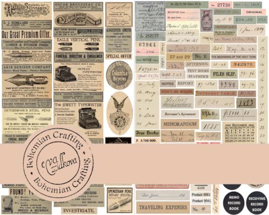 Vintage Journal Snippets, Printable Ephemera, Digital Download - Etsy