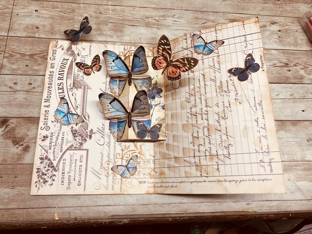 POP-UP Journal Page/ Card Butterfly Tag Digital Design Printable - Etsy