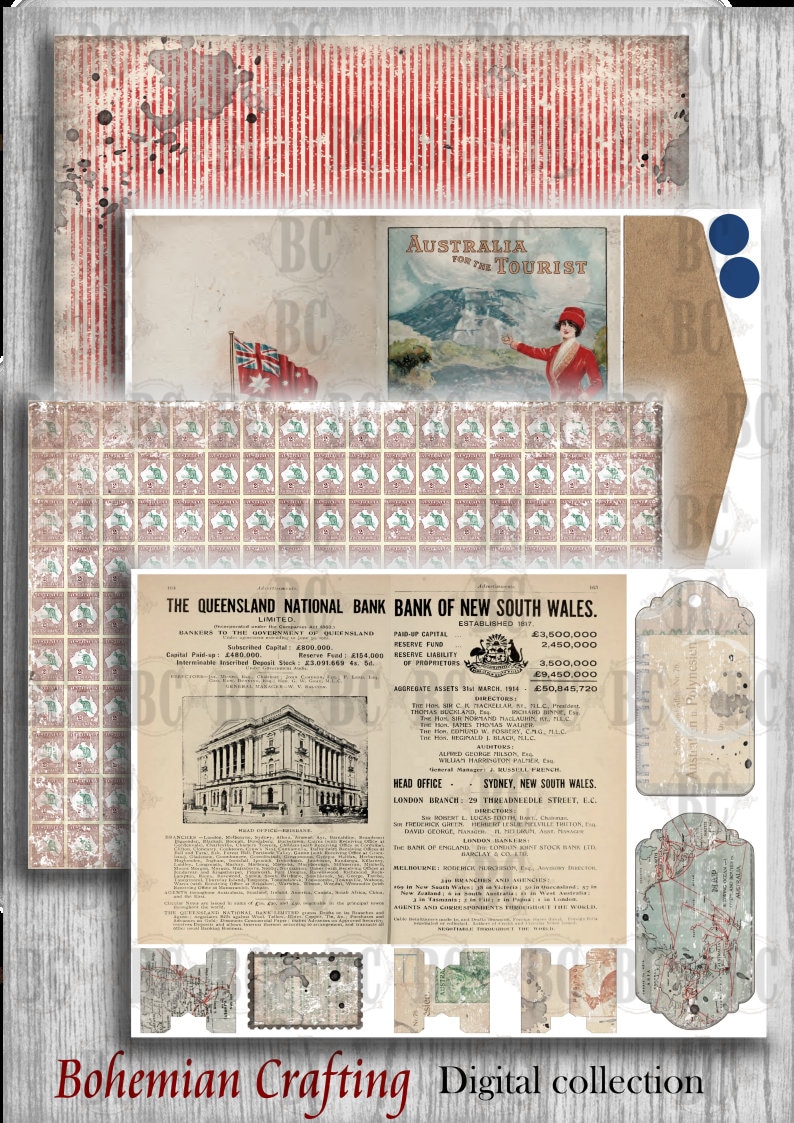 AUSTRALIA Journal KIT Digital Download Printable Ephemera for - Etsy