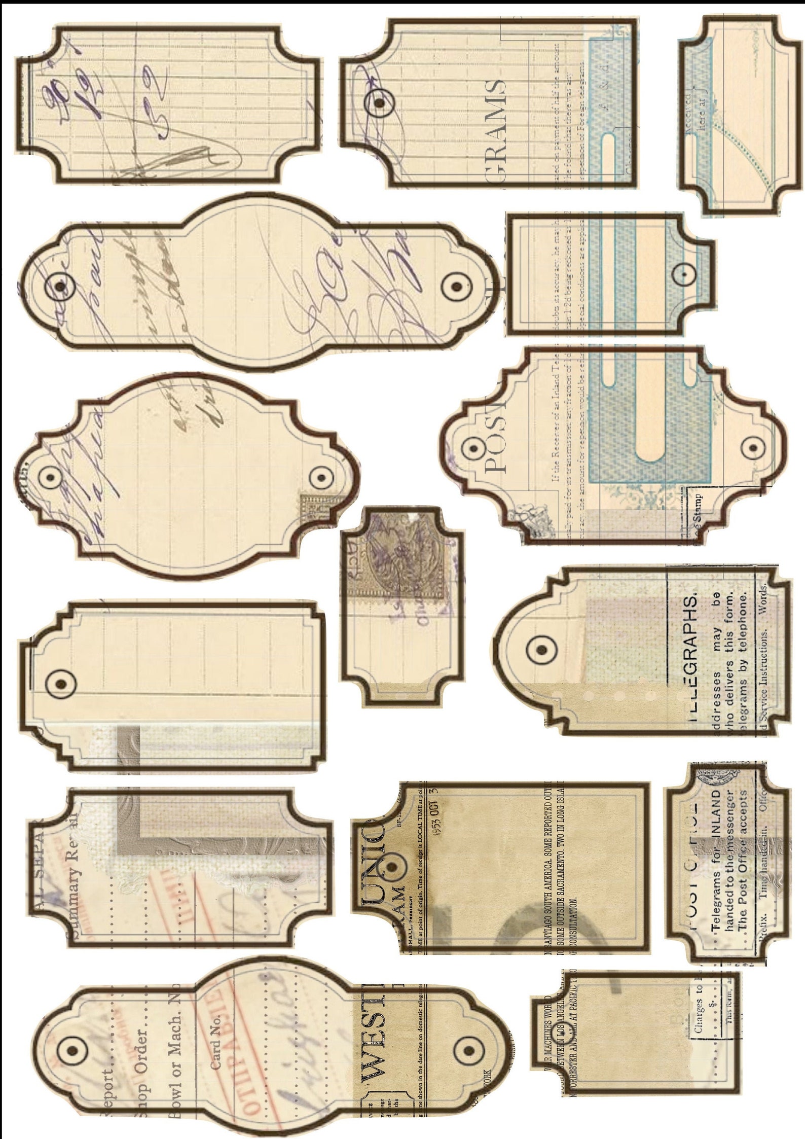 Parcel Delay 2 Digital Collection of Ephemera Pockets - Etsy