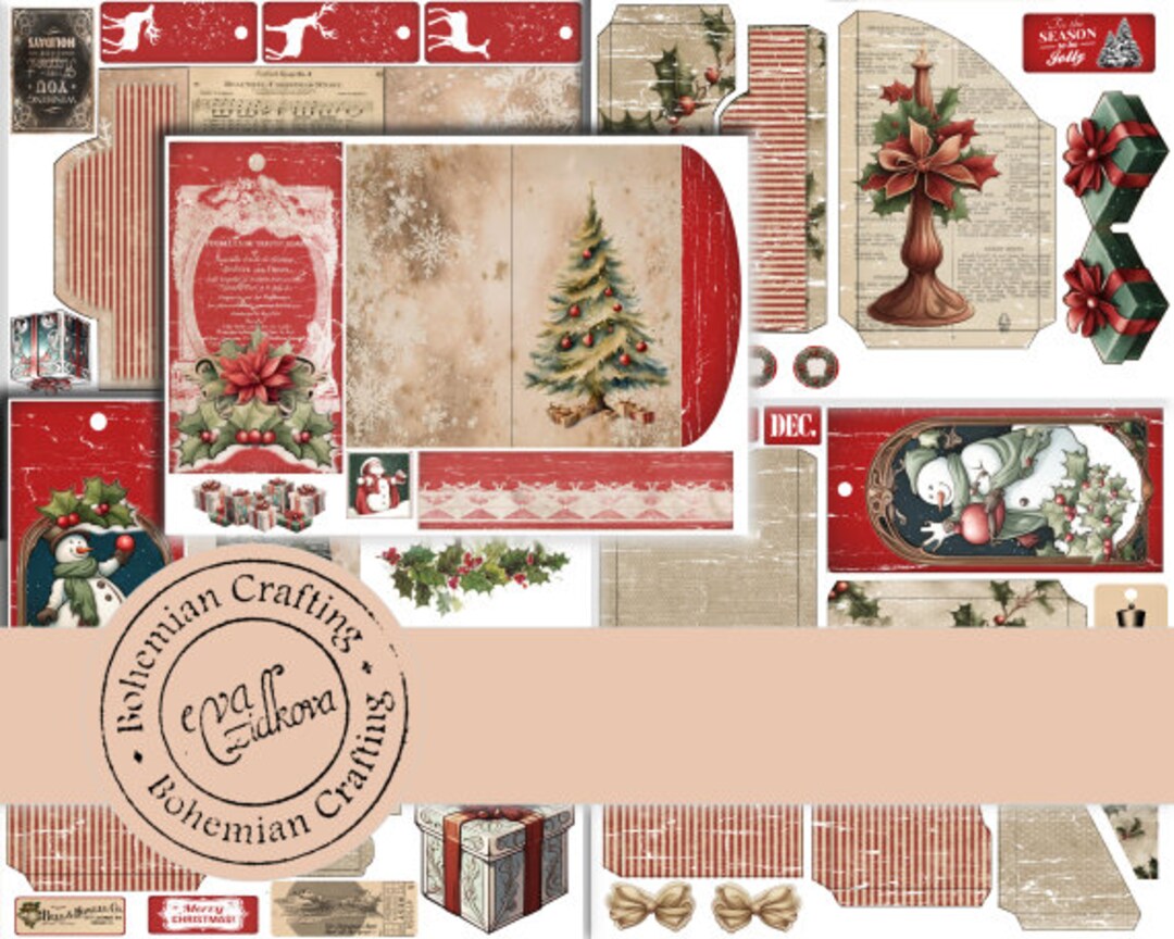 Christmas Folder Digital Collection for Junk Journals, Printable ...