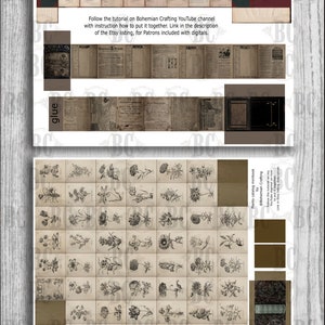 Mini Books Digital Design Printable Templates Making Charms Dollhouse ...