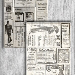 Vintage Pack - Newspaper Adds Digital Download Printable Ephemera for ...