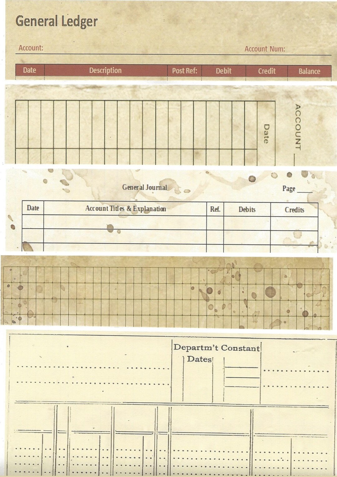 32 Vintage Office Papers Digital Design Digital Downloads - Etsy