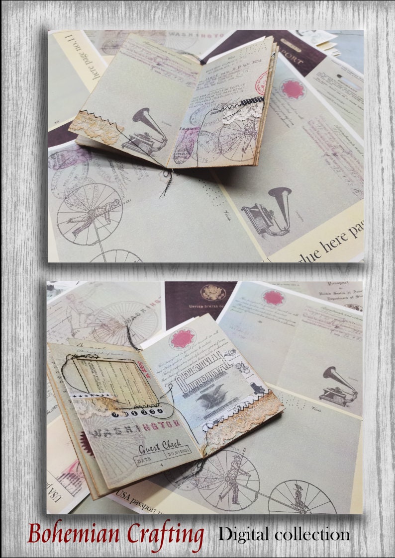 Vintage USA Passport Book Digital Download Printable - Etsy