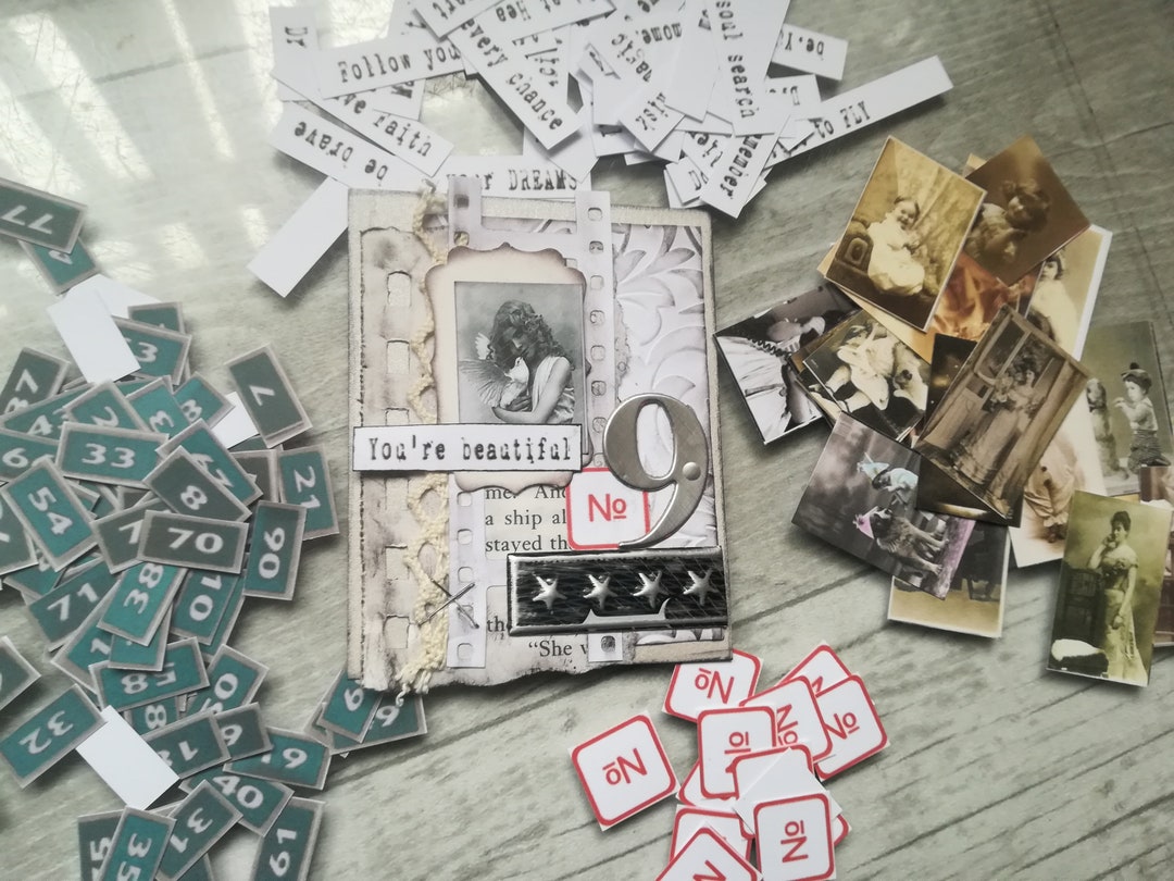 ATC Sayings and Small Embellishments Digital Collage Sheet, Digital ...