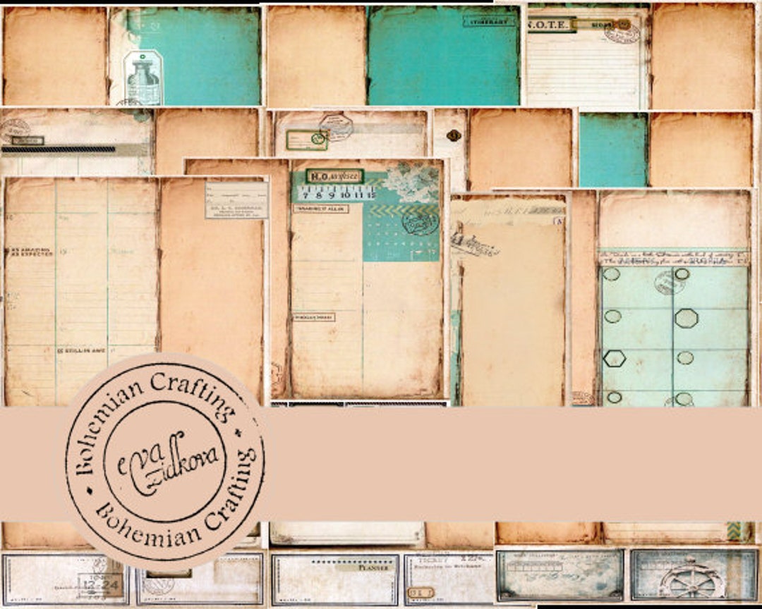 Grunge Journal in Aqua Digital Download, Printable for Journals ...