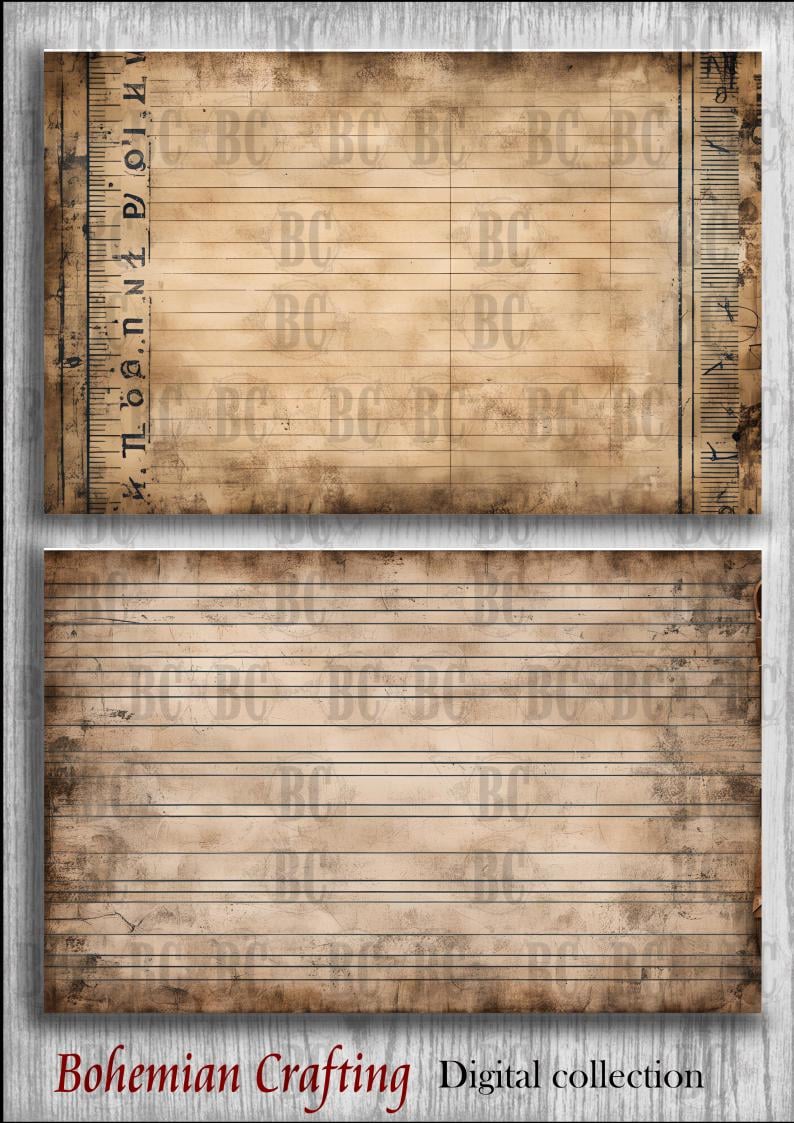 Grunge Lined Journal Pages Kit, Digital Download, Printable Ephemera - Etsy