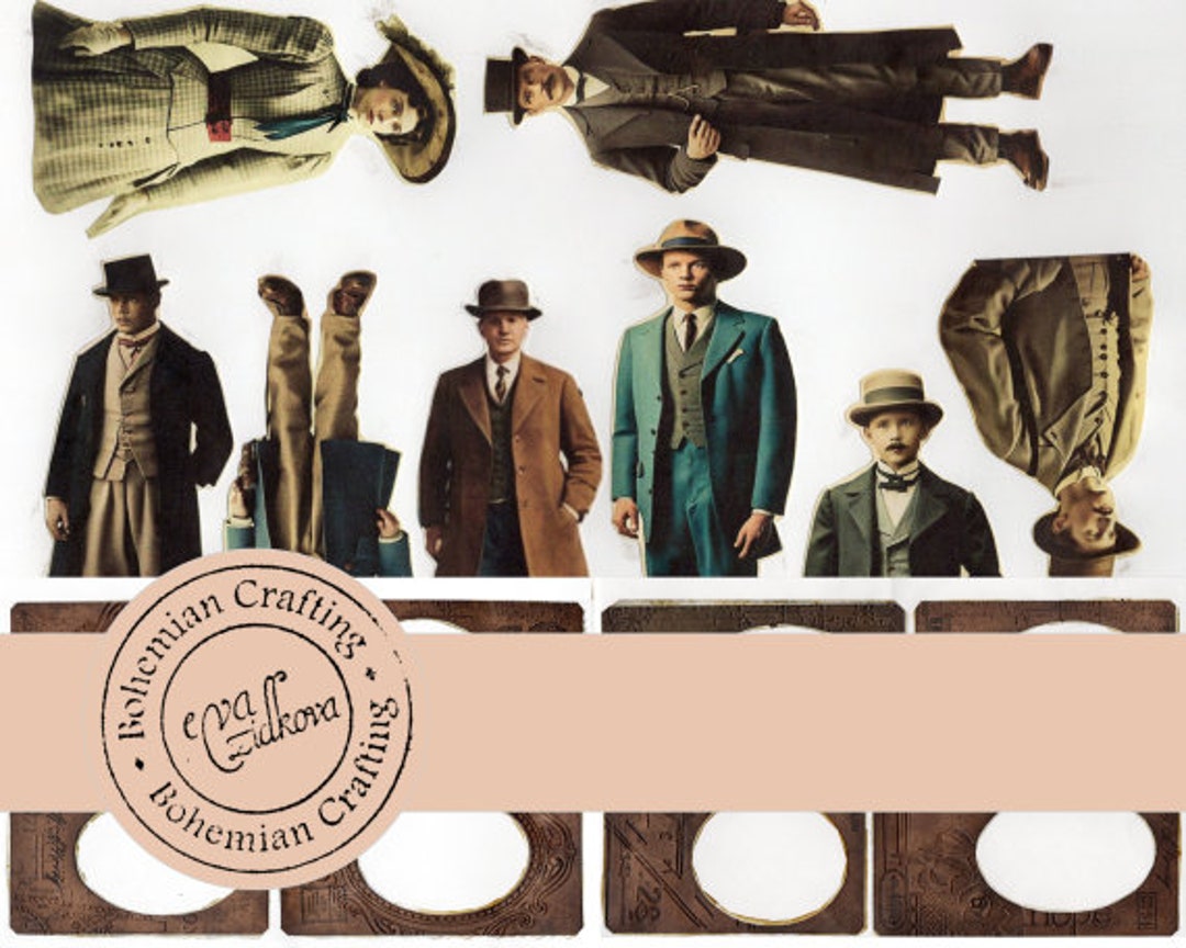 Paper Dolls With Vintage Cabinet Card Frames Digital Download Printable ...