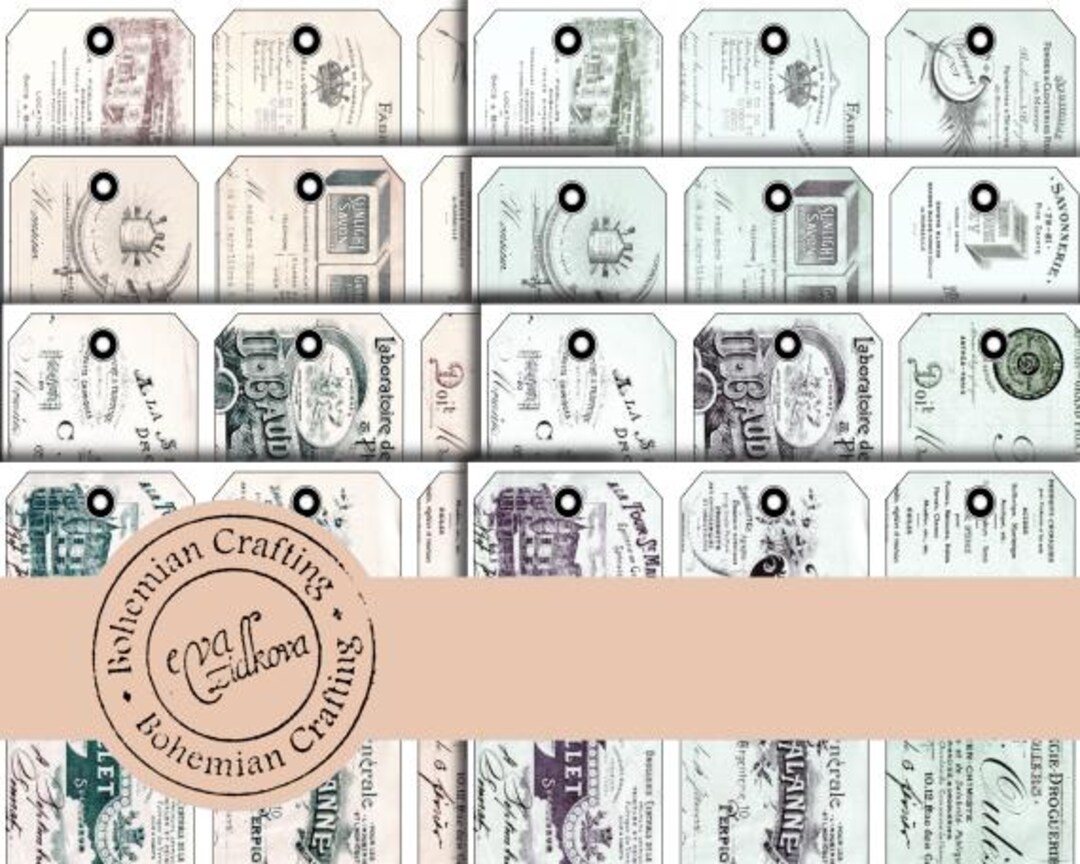 Old Letterhead Tags Digital Collection Printable Ephemera - Etsy