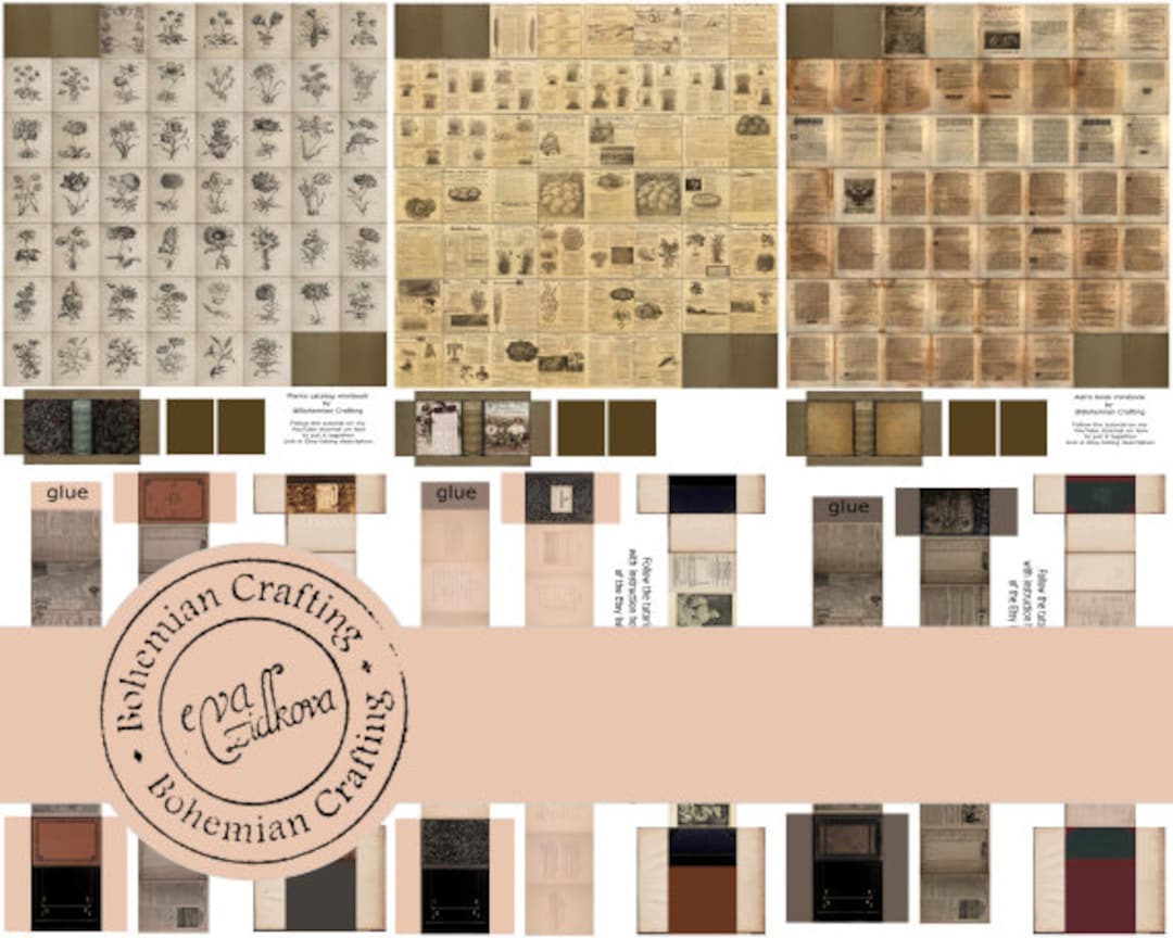 Mini Books Digital Design Printable Templates Making Charms Dollhouse ...