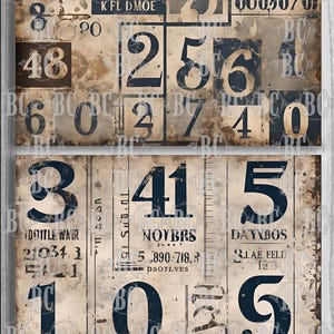 Lost in Numbers Grunge Digital Collection/ Junk Journal Kit/ Printable ...