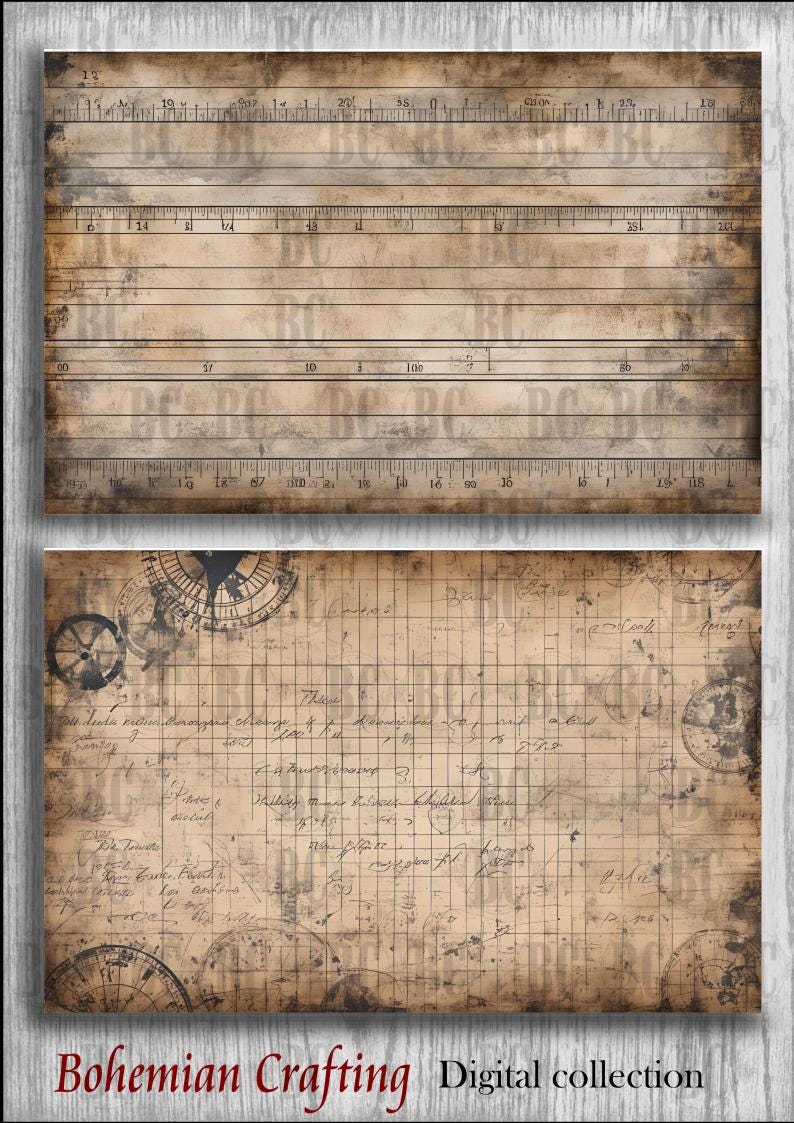 Grunge Lined Journal Pages Kit, Digital Download, Printable Ephemera - Etsy