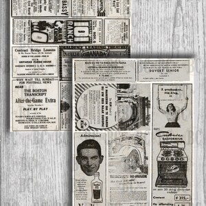 Vintage Pack - Newspaper Adds Digital Download Printable Ephemera for ...
