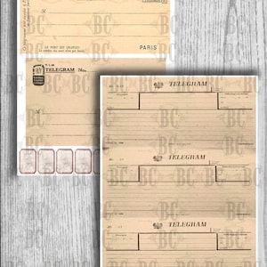 Vintage Telegram Forms No. 1 Digital Downloads Printable Ephemera Junk ...