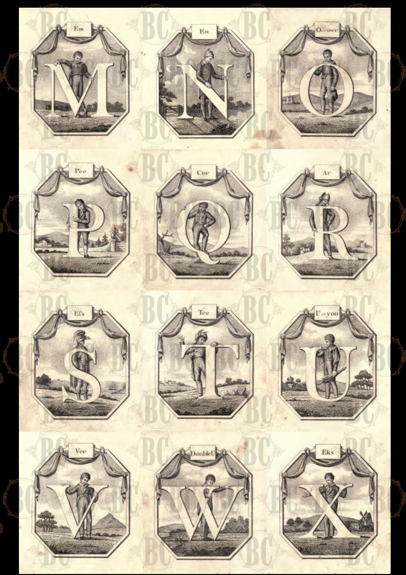 Vintage Pictorial Alphabet Digital Download, Printable - Etsy