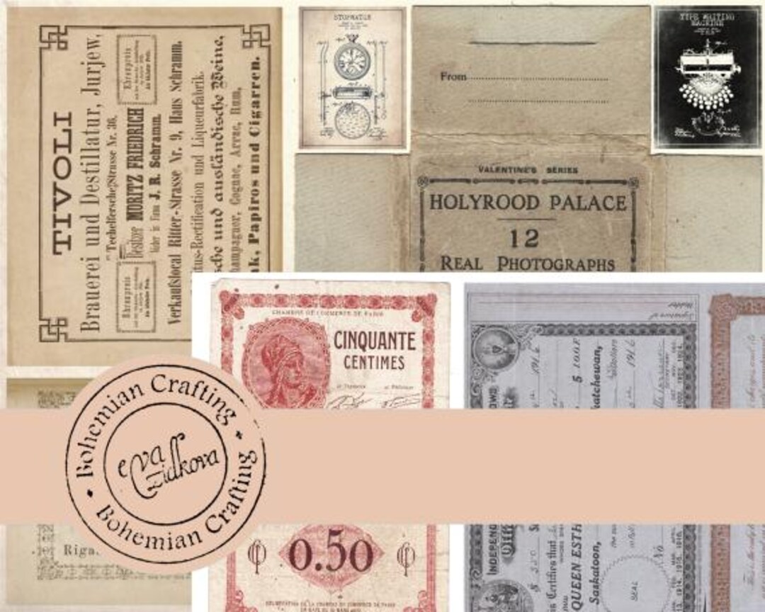 Market Findings 1 Vintage Ephemera Digital Downloads Printable for Junk Journal - Etsy