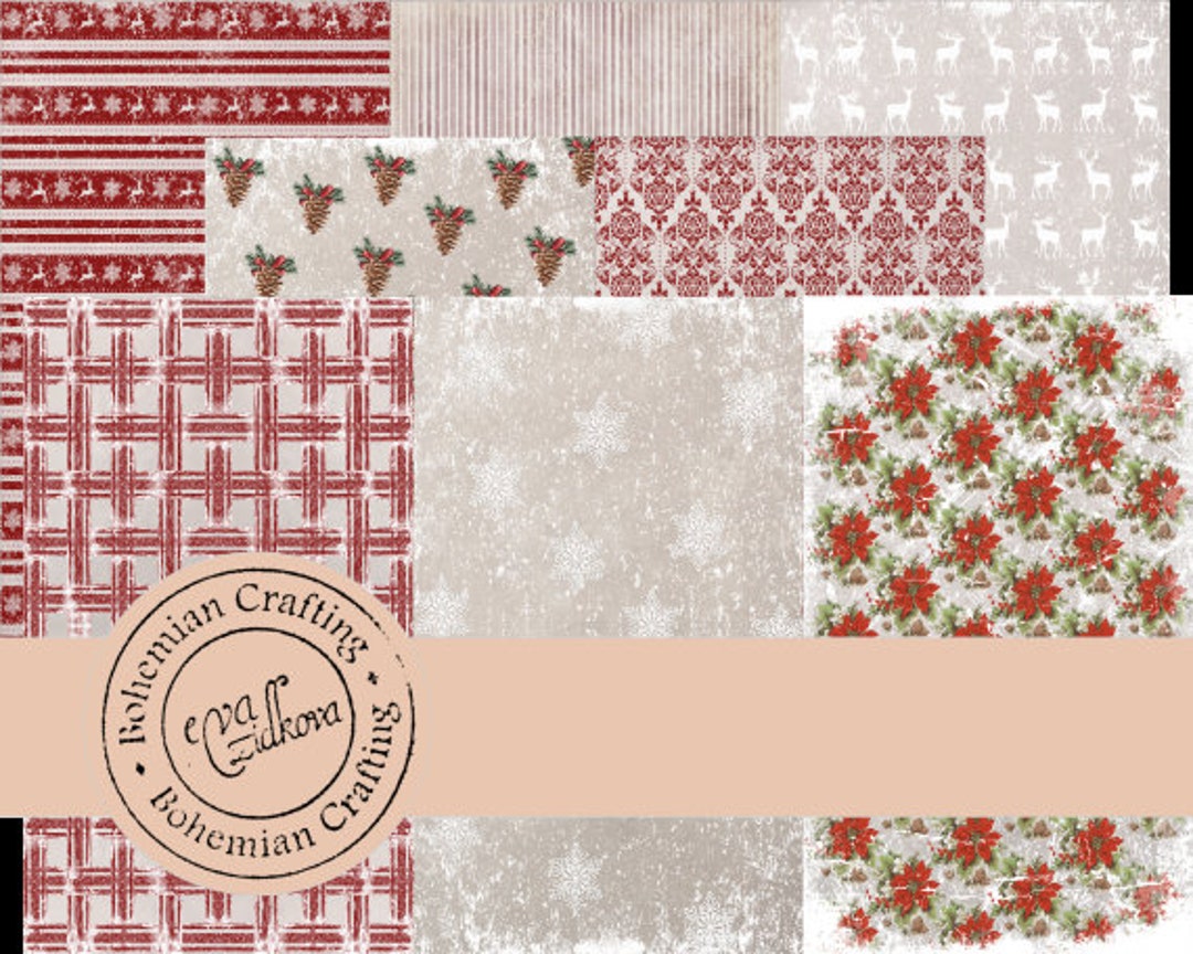Christmas Background Papers Digital Download Printable for Junk ...
