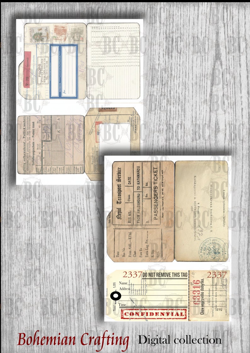 Vintage Folders and Pockets Digital Download Printable - Etsy UK