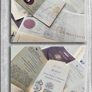 Vintage USA Passport Book Digital Download Printable - Etsy