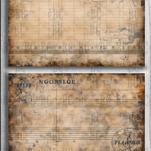 Grunge Lined Journal Pages Kit, Digital Download, Printable Ephemera - Etsy