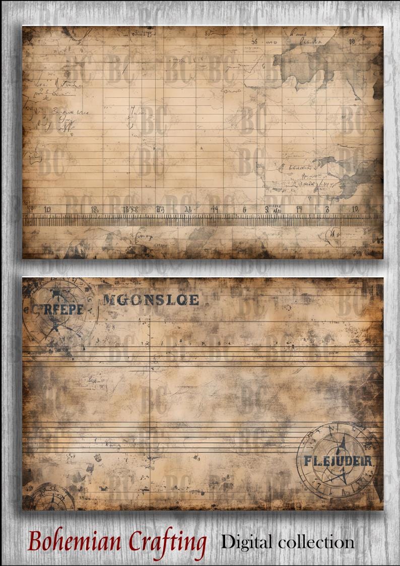 Grunge Lined Journal Pages Kit, Digital Download, Printable Ephemera - Etsy