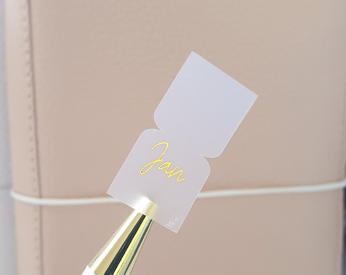 Monthly Tabs Clear Transparent Stickers Foiled Side Tabs - Etsy