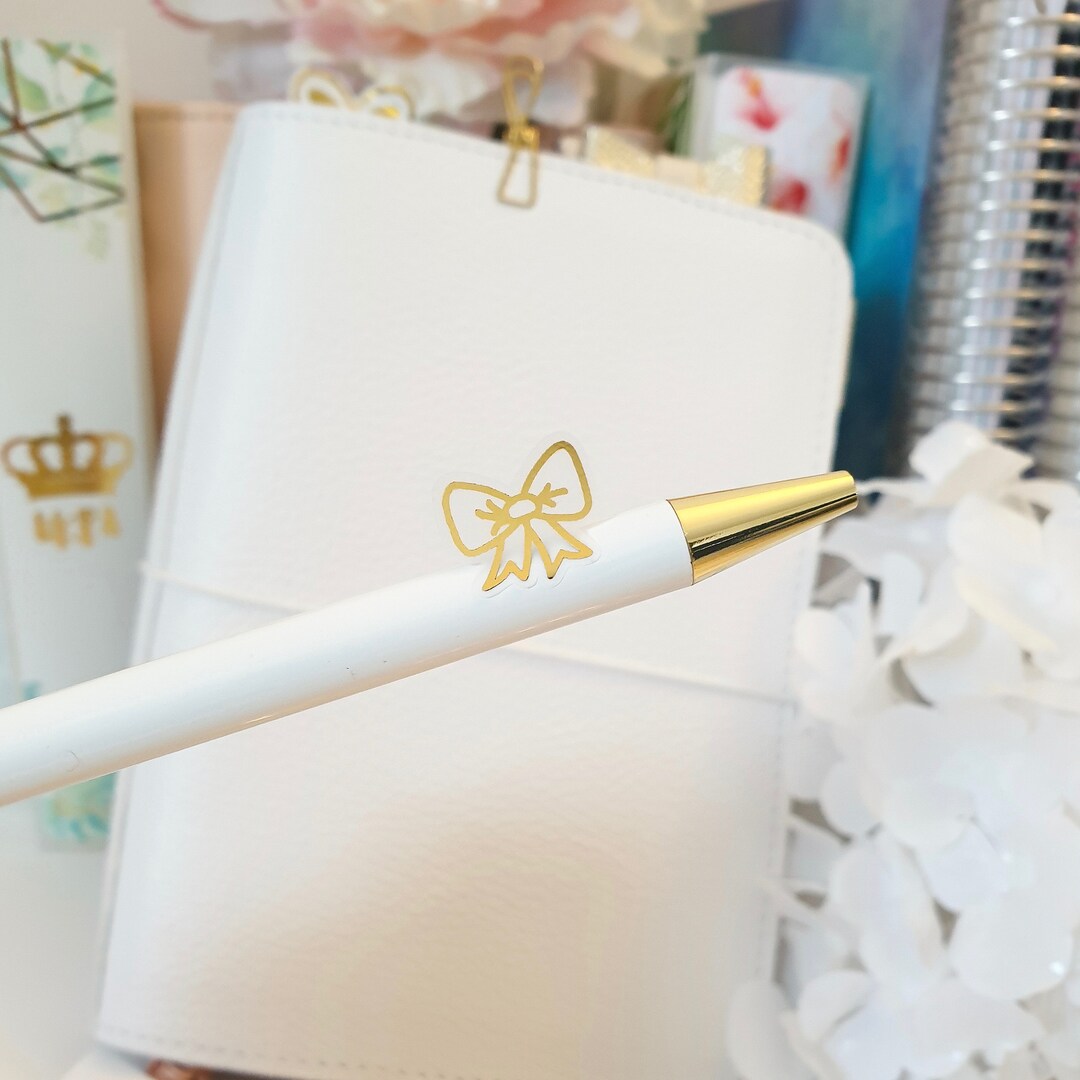 Bows Clear Transparent Stickers | Foiled Bow Stickers | Bow Foil ...