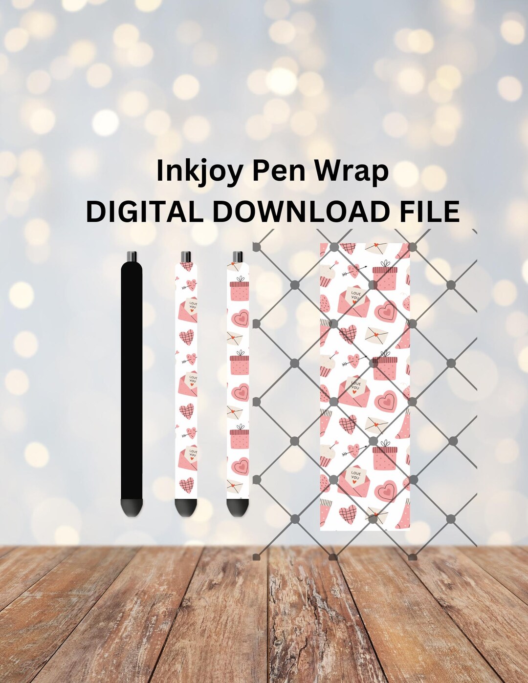 PEN WRAP Valentine File, Pen Wrap PNG, Inkjoy Pen Wrap File, Candy ...