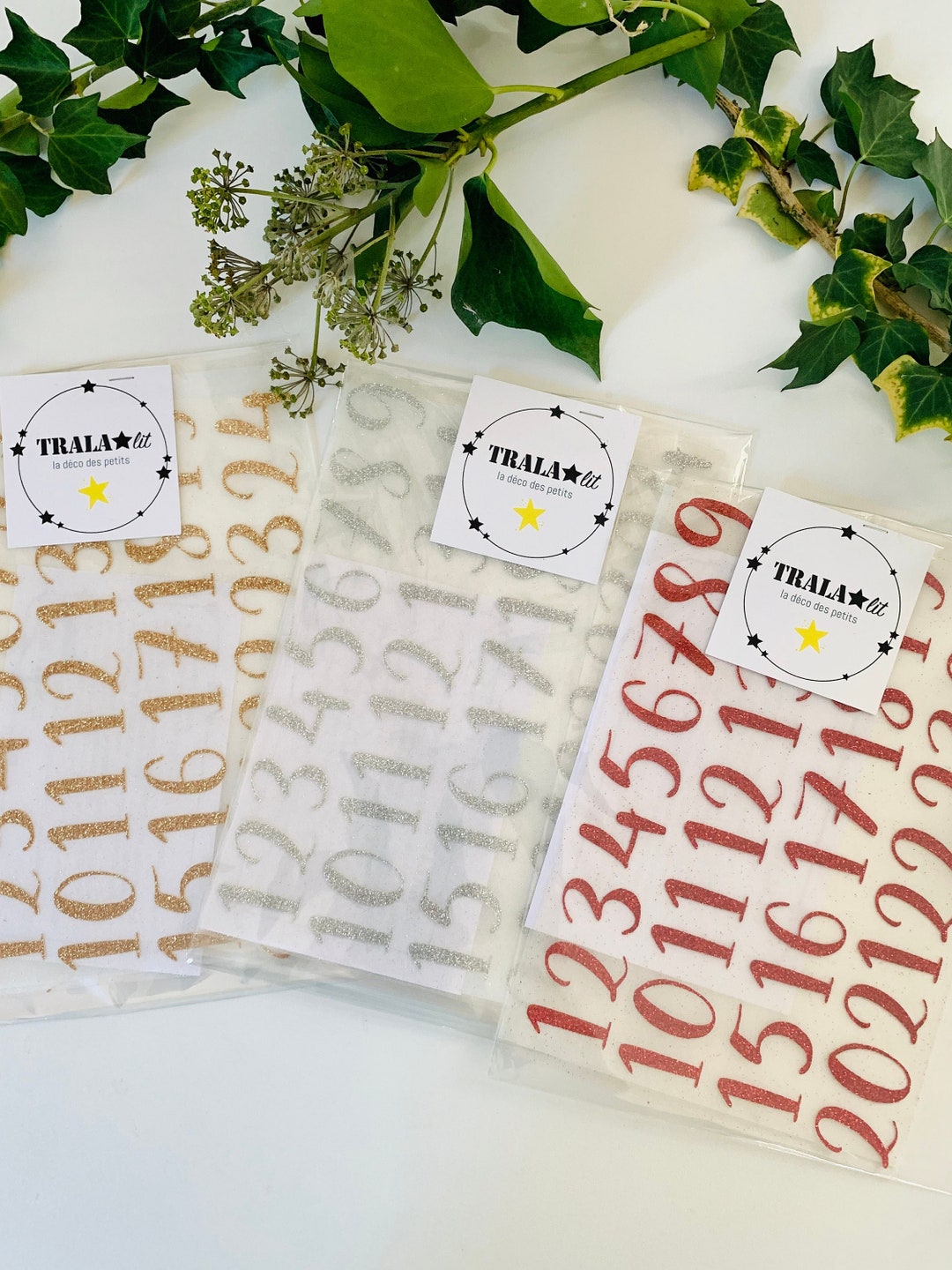 Figures, Numbers, Numbers to Stick on Fabric Advent Calendar. Color and ...