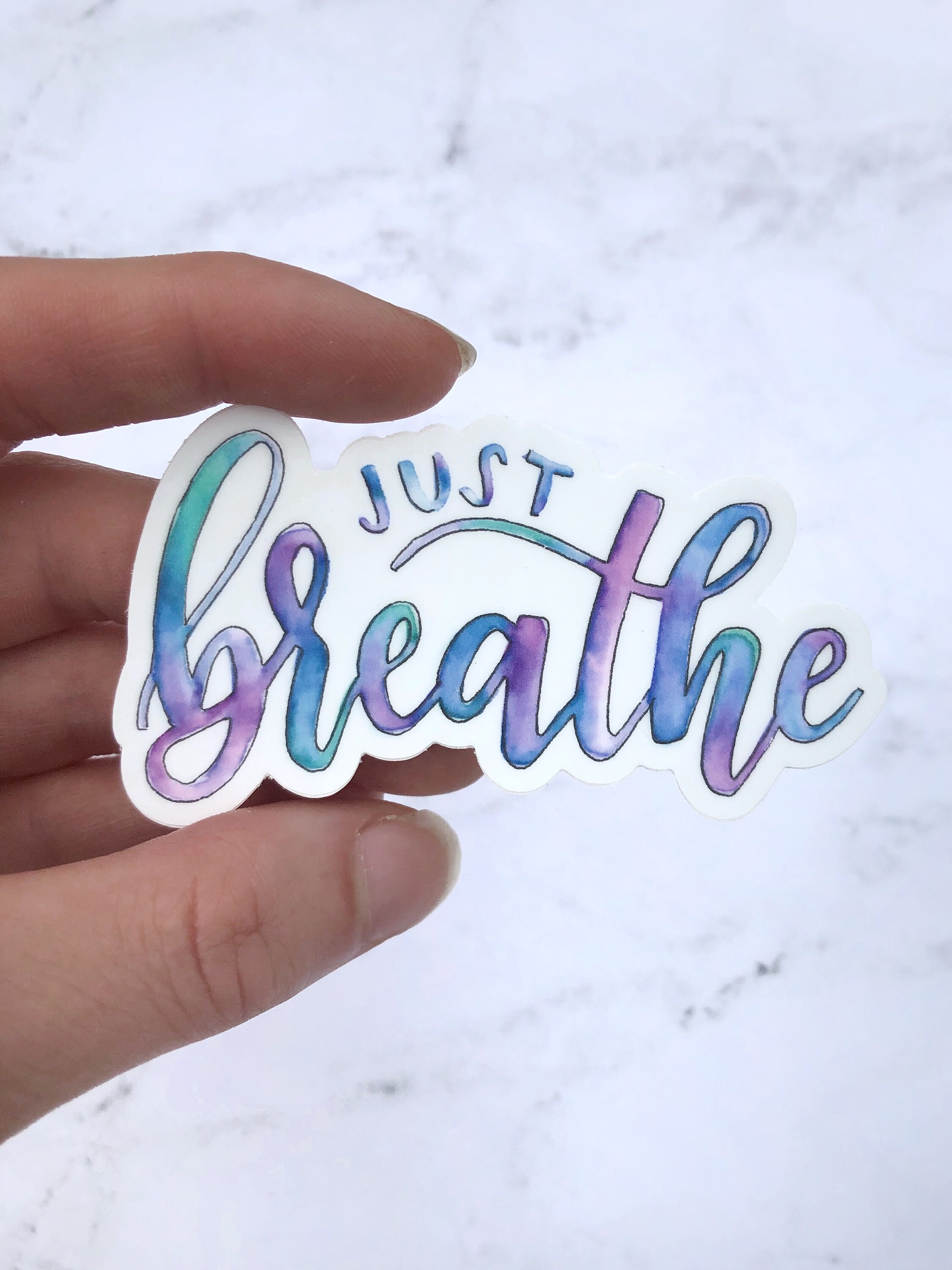 Vinyl Sticker With Mindful Affirmation to Just Breathe - Etsy
