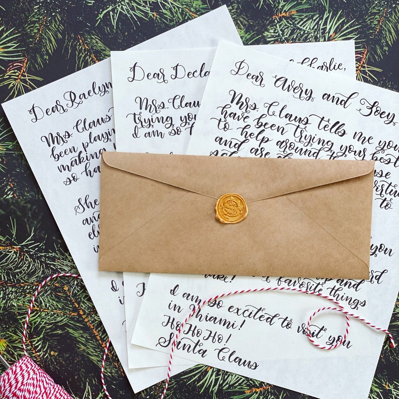 Customizable Personalized Handmade Calligraphy Letters From Santa on ...