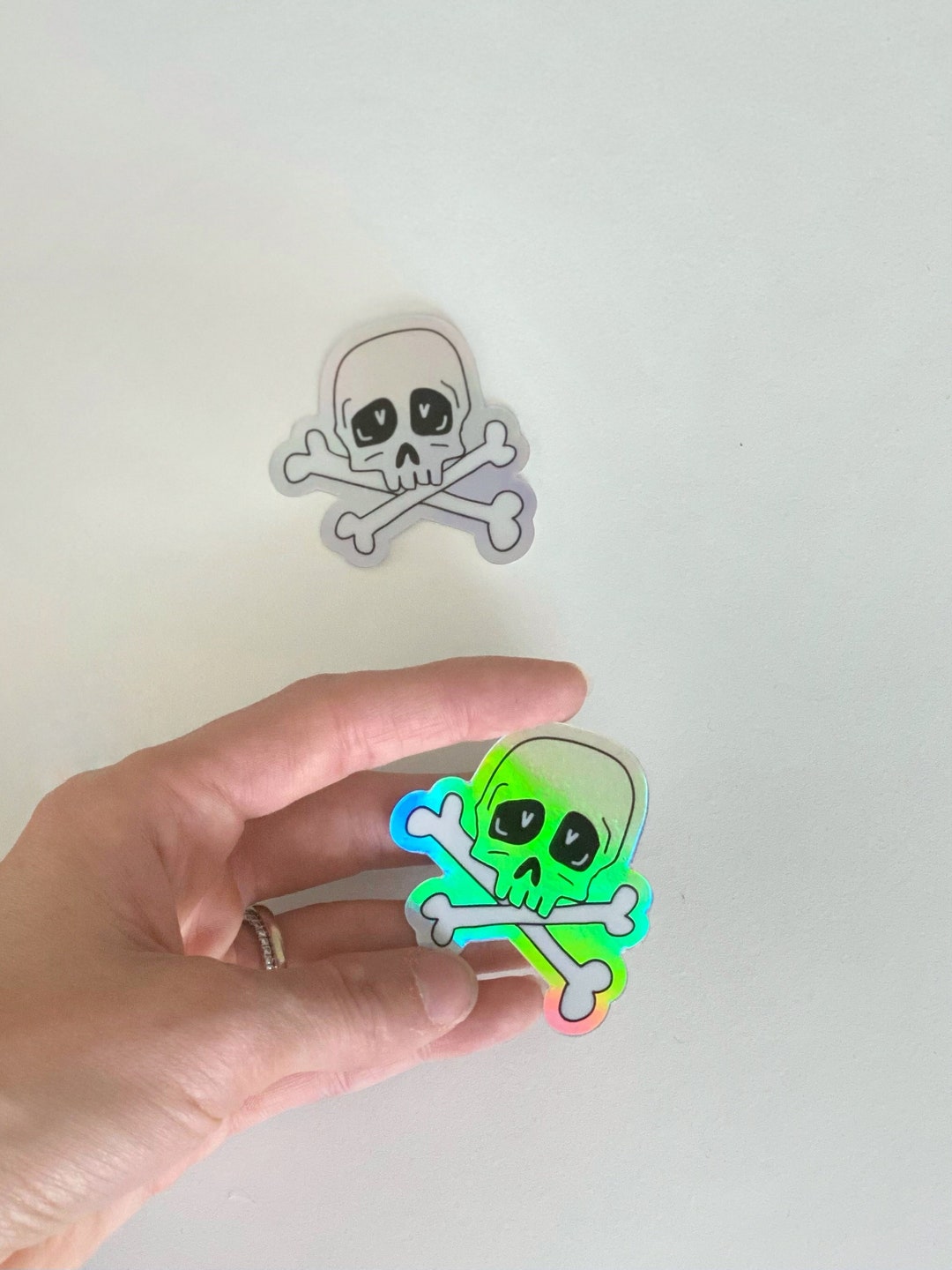Holographic Skull Sticker - Etsy