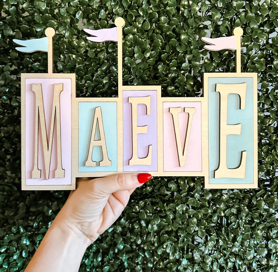 Fantasyland Inspired Wooden Name Wall Sign Small Personalized - Etsy