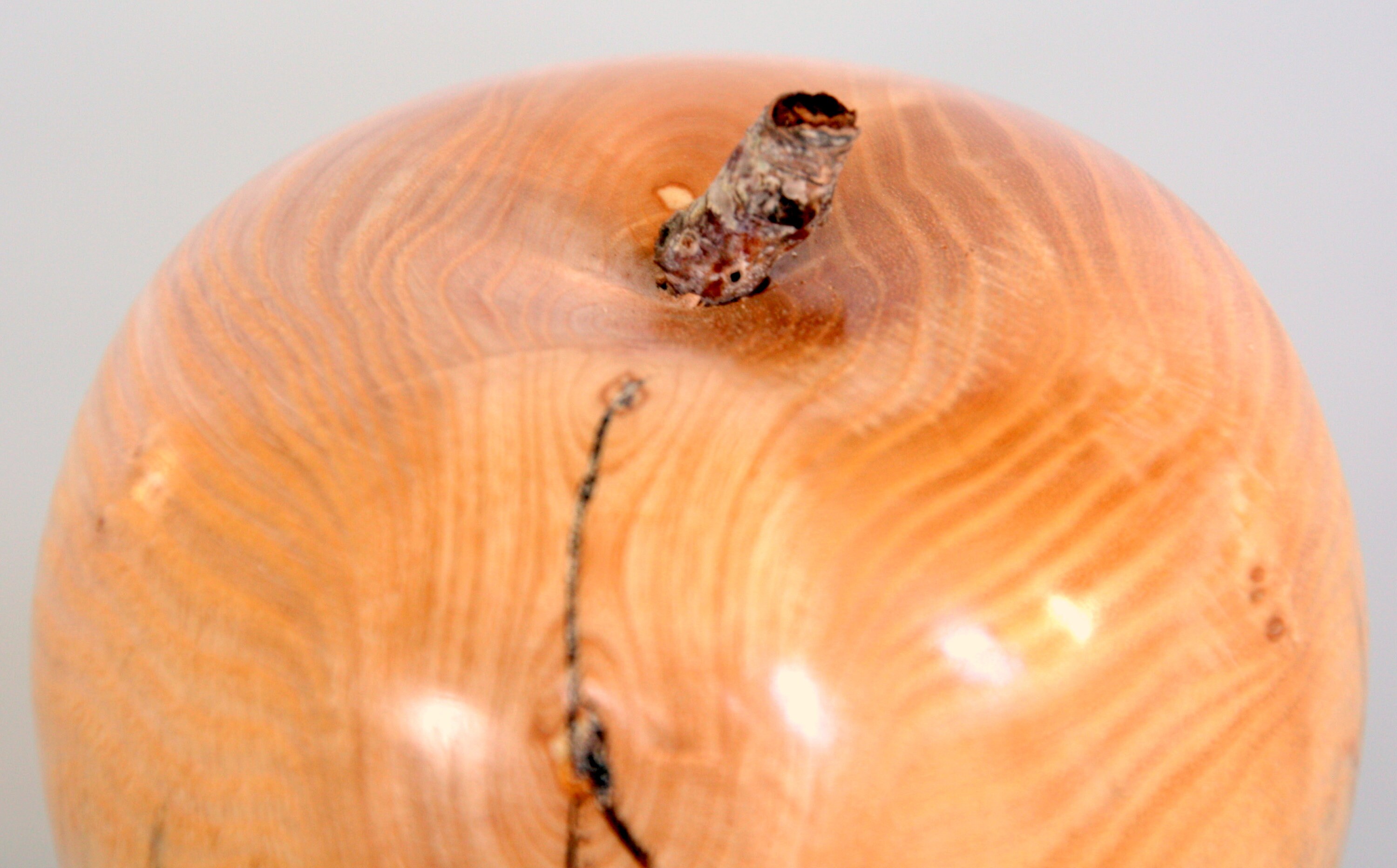 Wooden Apple Made From Irish Ash With Cheery Tree Stalk Hand - Etsy