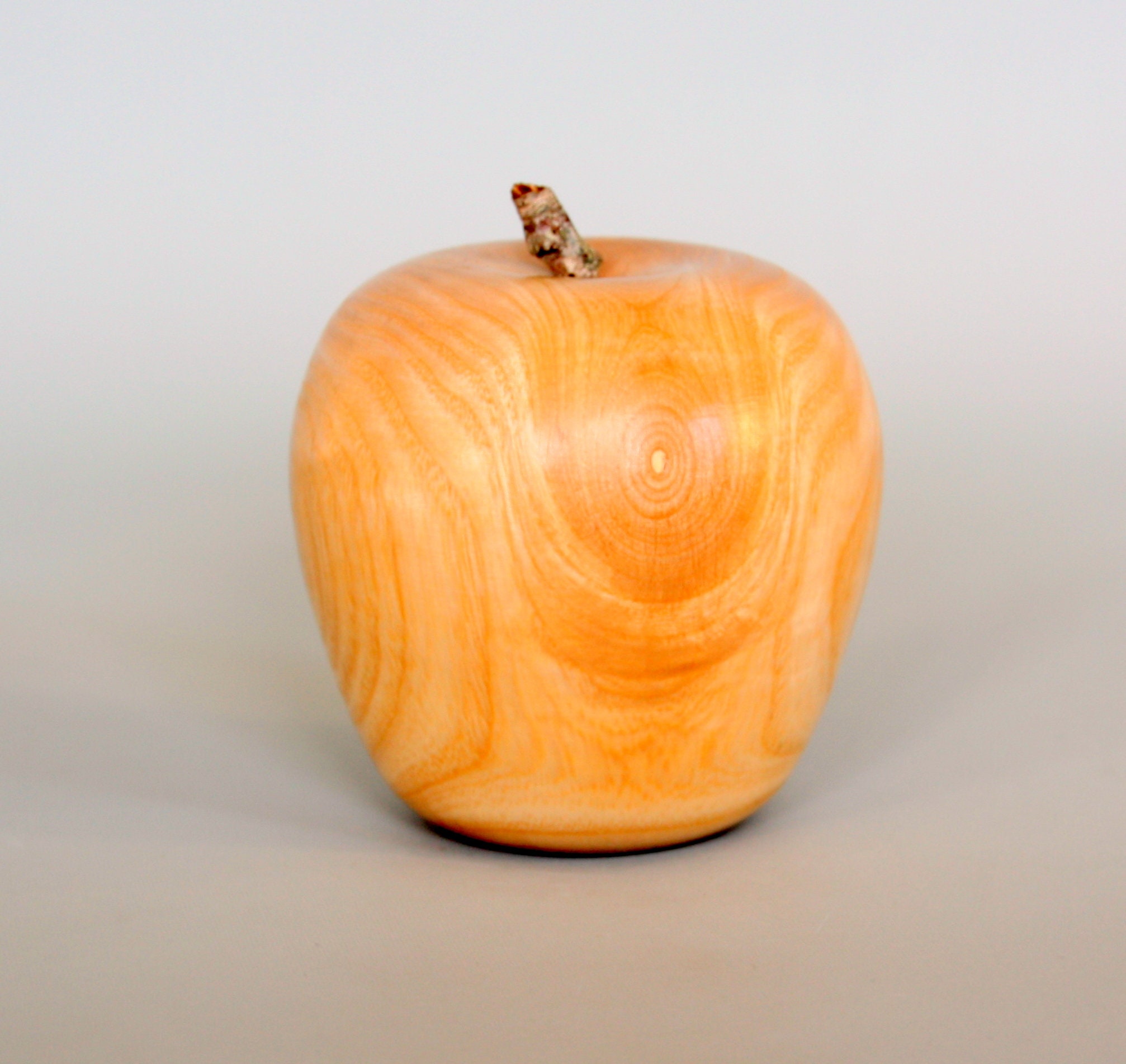 Wooden Apple Made From Irish Ash With Cheery Tree Stalk Hand - Etsy