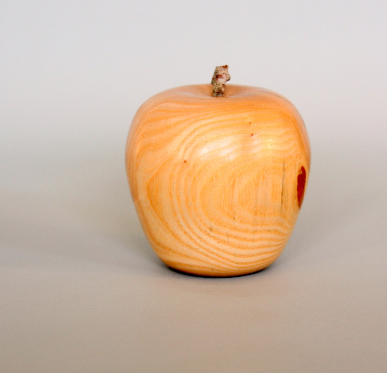 Wooden Apple Made From Irish Ash With Cheery Tree Stalk Hand - Etsy