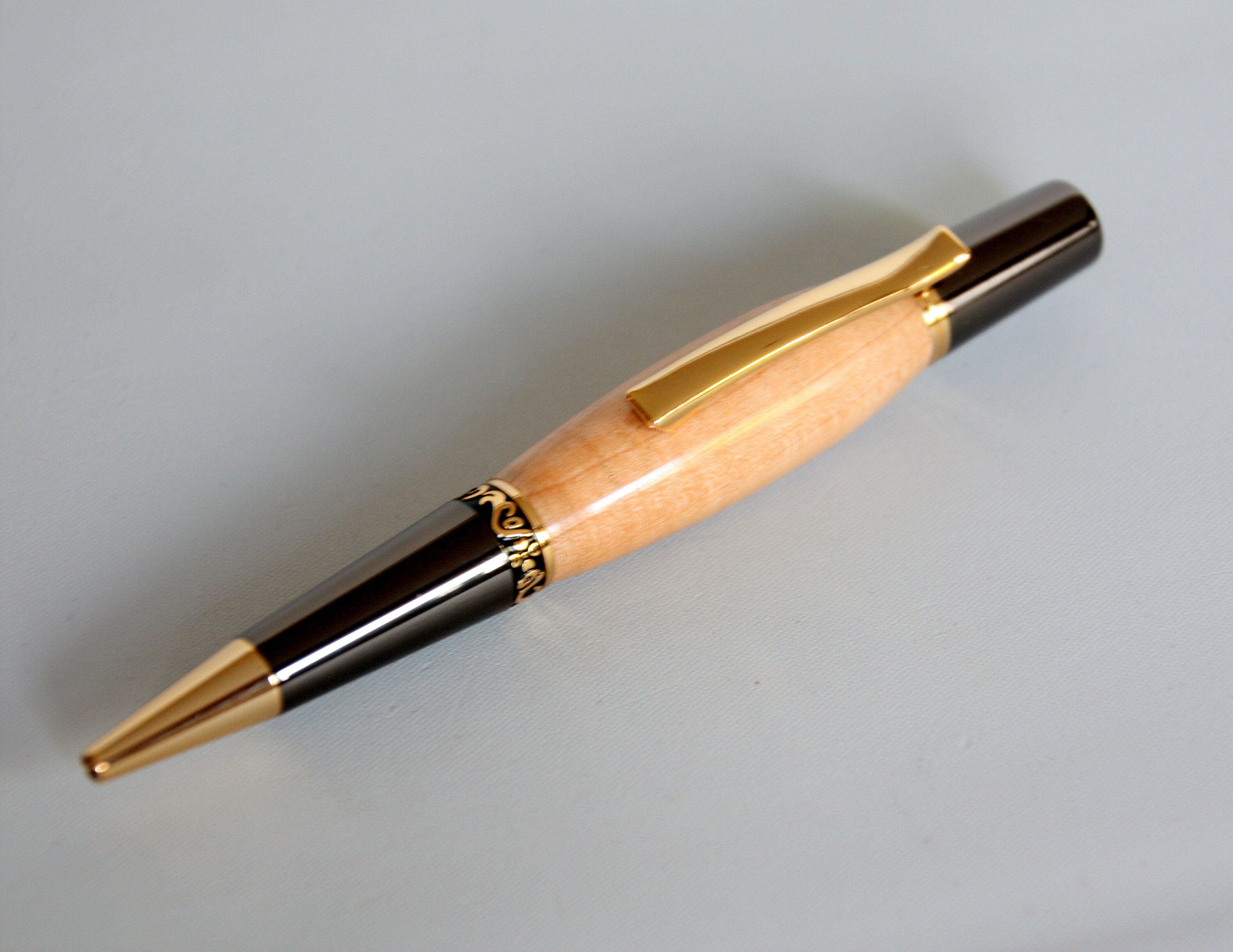 Personalized Maple woodturned pen in presentation case. | Etsy