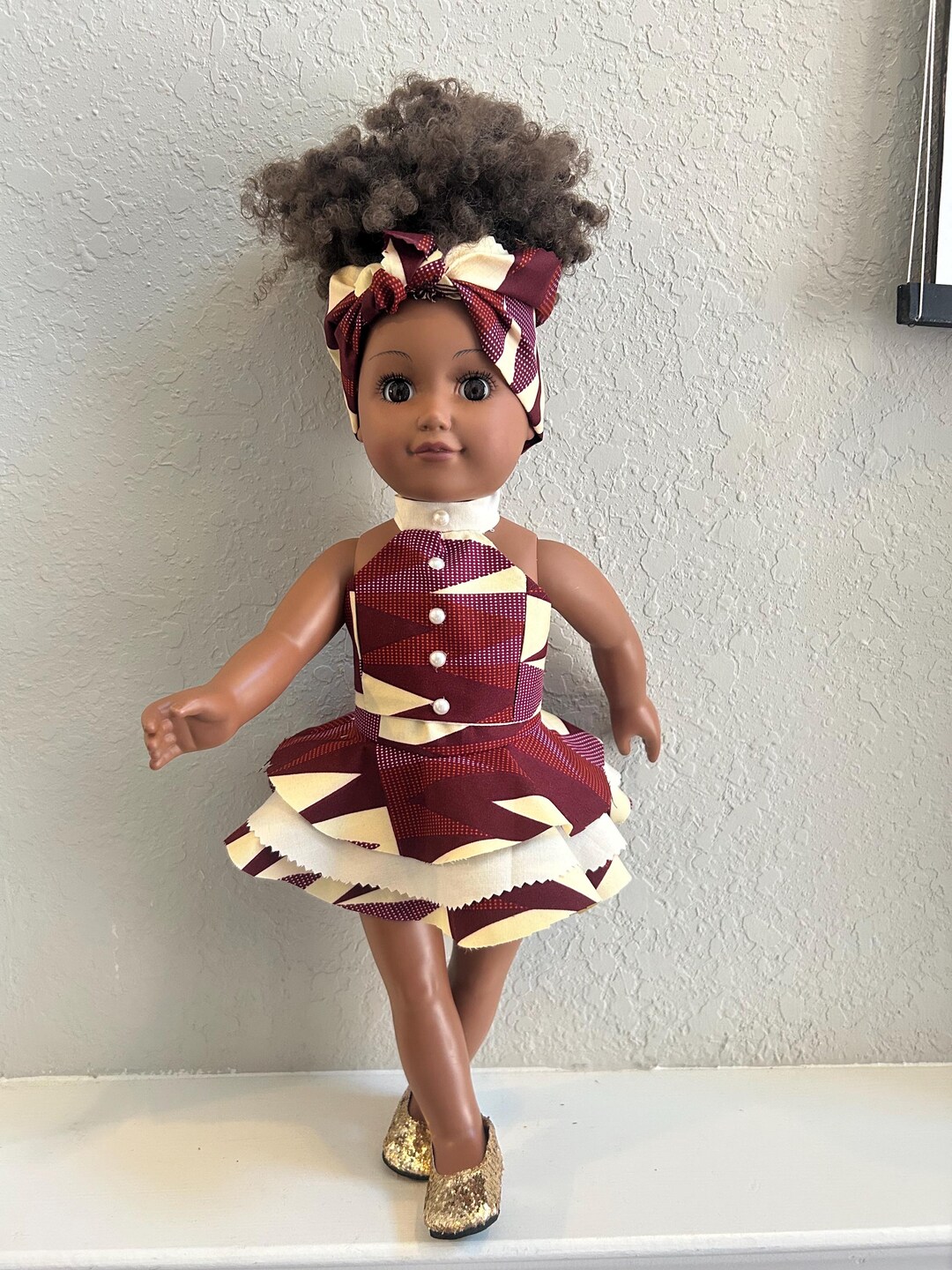 African Doll Dress/two Piece Halter Neck Doll Dress for 18” Doll in ...