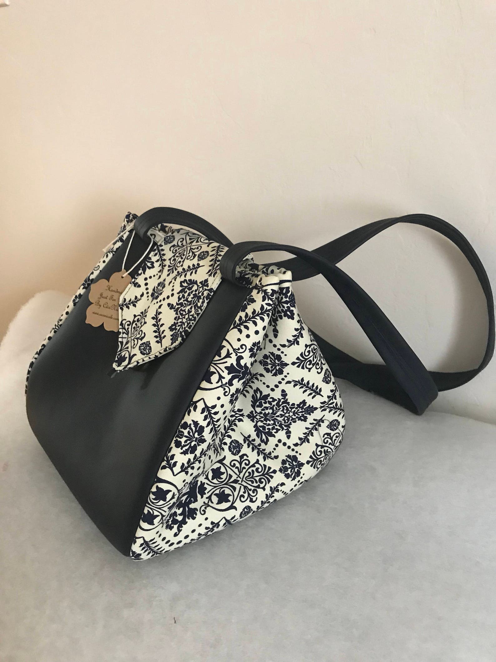 Tulip Blue Bag/vinyl/handmade Bag/tote Purse /fabric/tote - Etsy