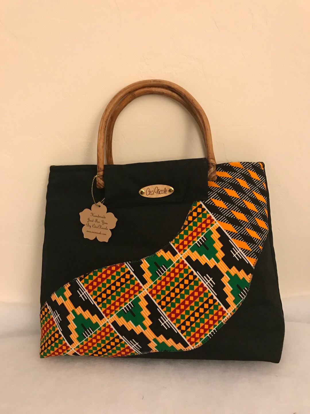 African Kente Handbag/black Purse/african Handbag/top Handle African ...