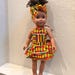 African Doll Dress/two Piece Halter Neck Doll Dress for 18” Doll in ...