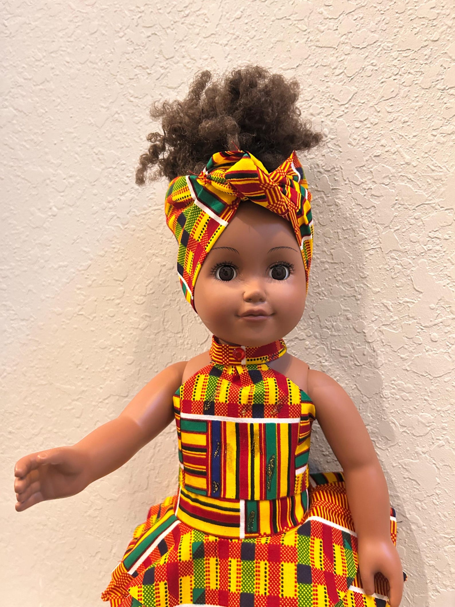 African Doll Dress/two Piece Halter Neck Doll Dress for 18” Doll in ...
