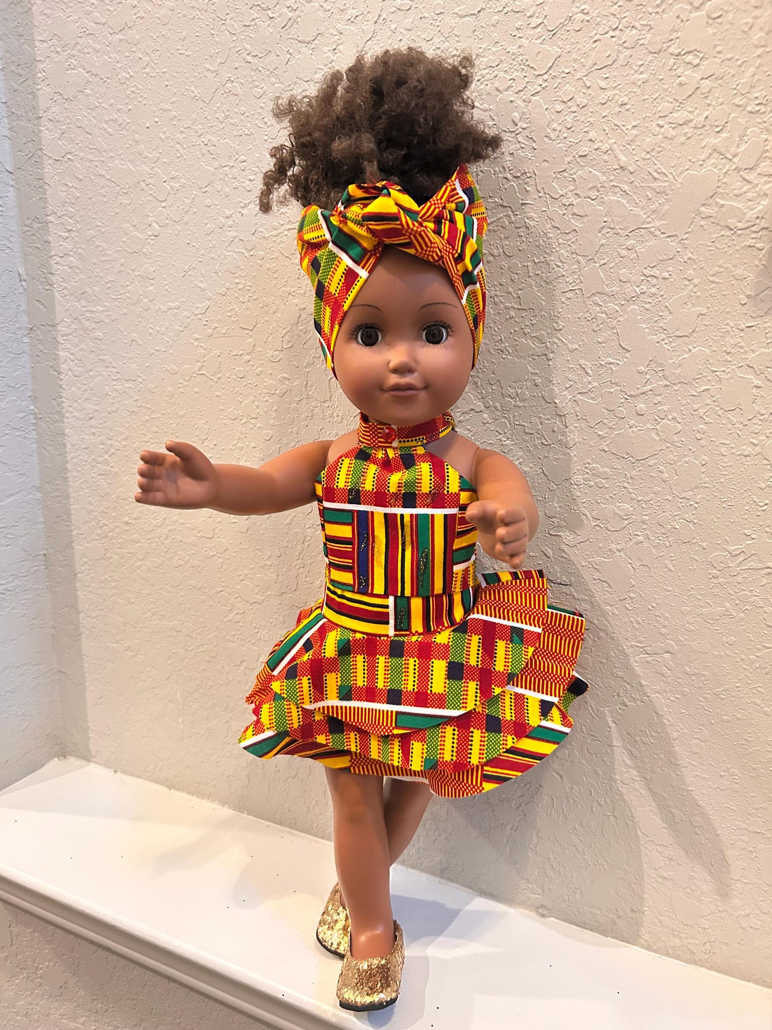 African Doll Dress/two Piece Halter Neck Doll Dress for 18” Doll in ...