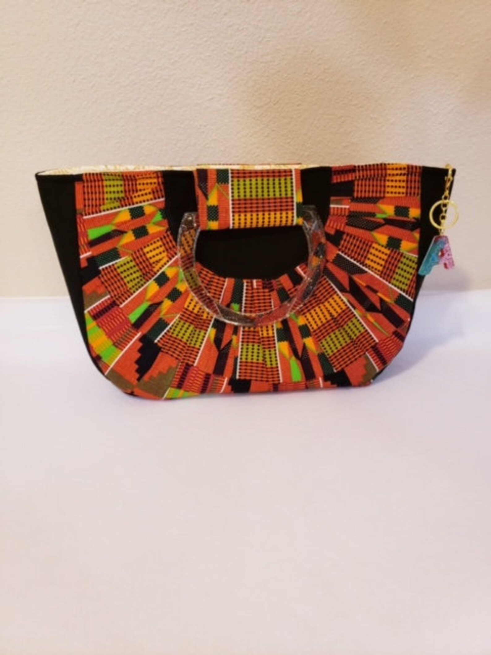 Kente African Fabric Handbag/african Bag/kente Handle/ankara - Etsy
