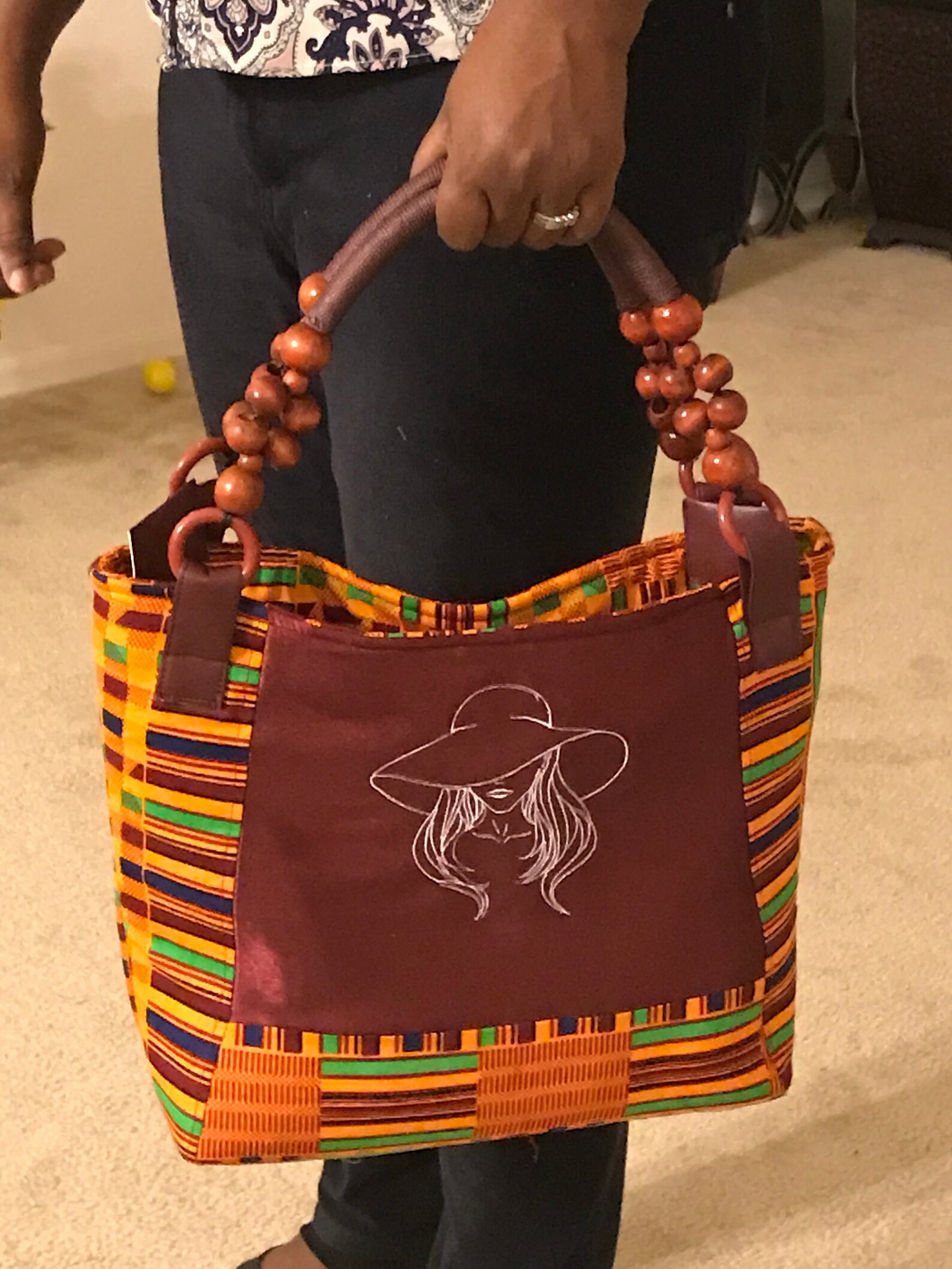 African Handbag Everyday Tote Bag/kente Ankara Fabric/handbag/handmade ...