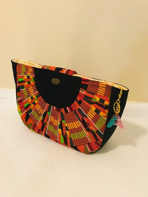 Kente African Fabric Handbag/African Bag/Kente Handle/Ankara | Etsy