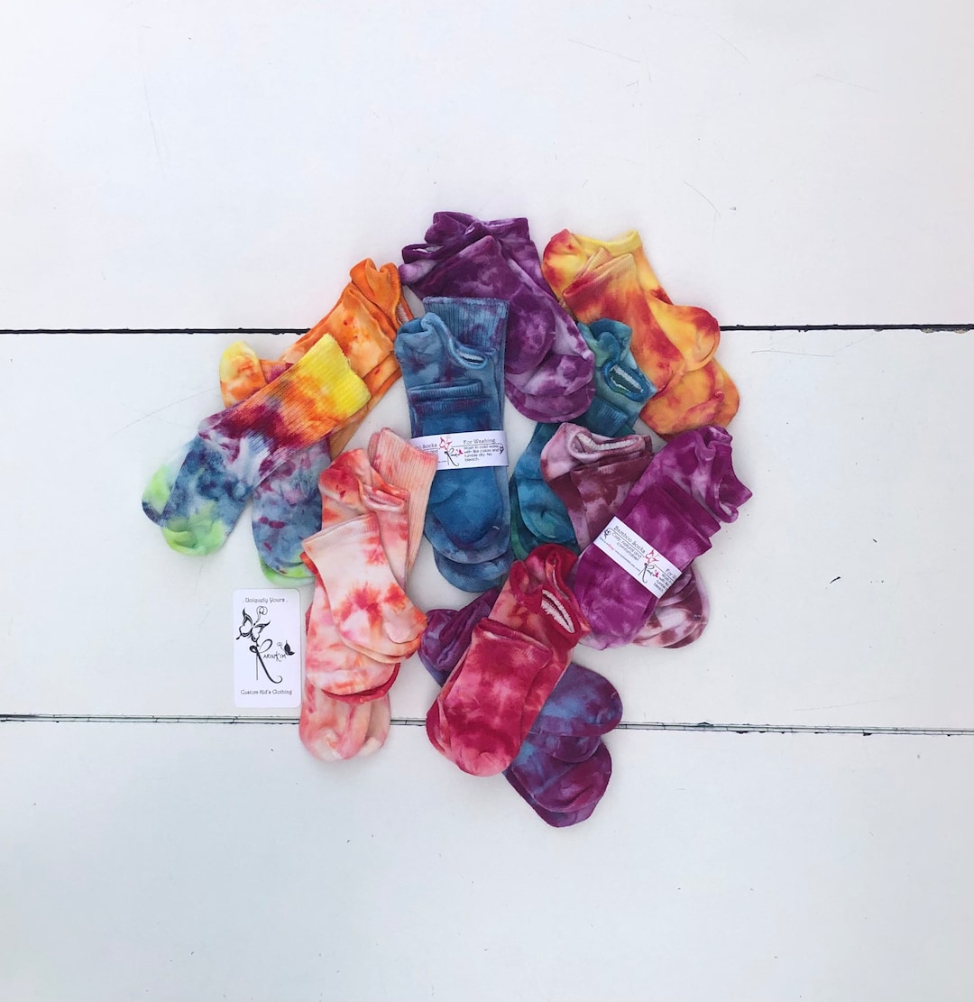 Tie Dyed Socks, Ice Dyed Bamboo Socks, Baby, Kids and Big Kids Socks ...