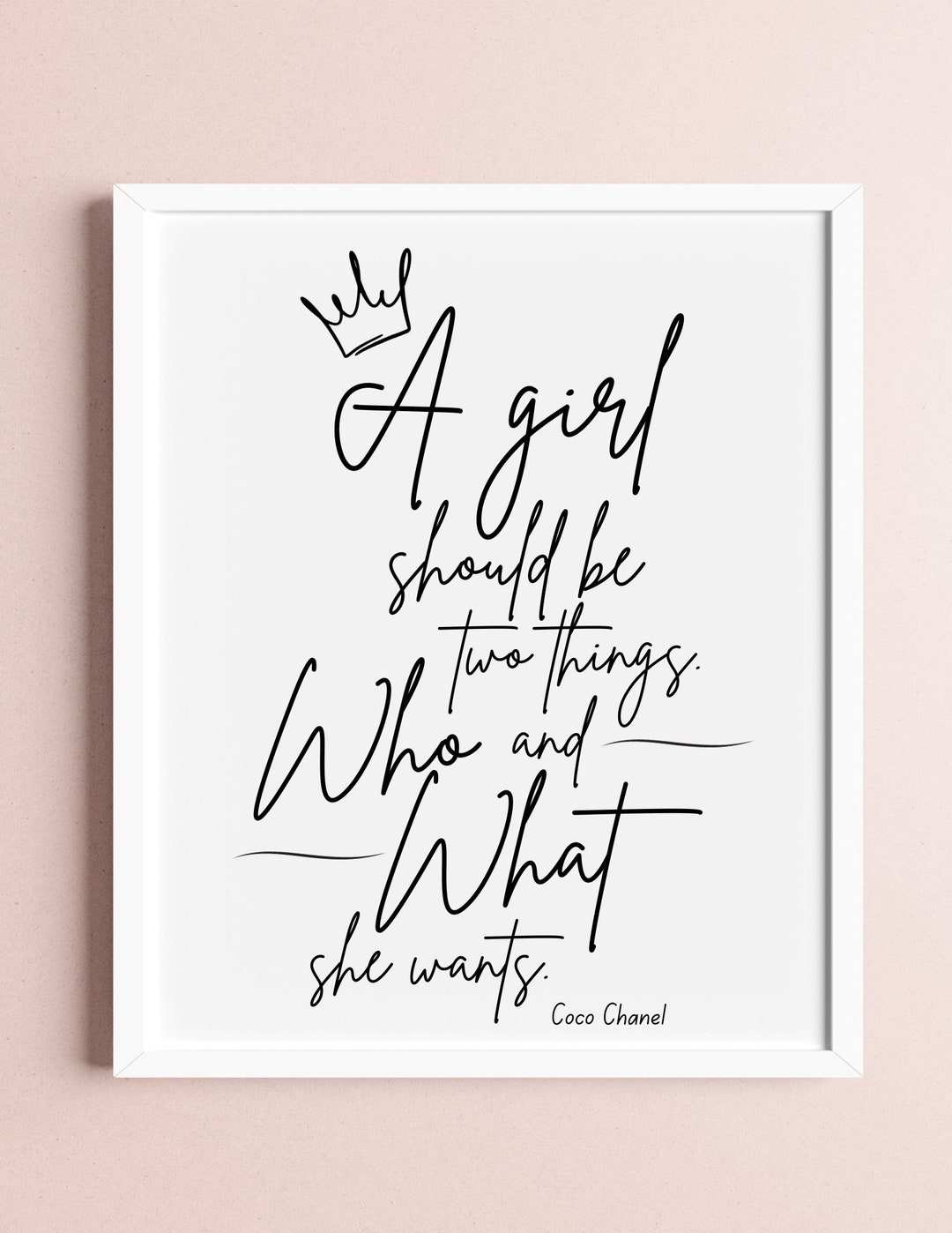 Wall Art - Coco Chanel Quote - Digital Art - Etsy